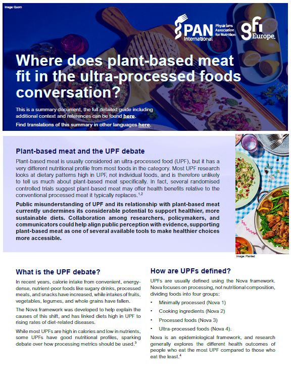 Is plant-based meat ultra-processed? - GFI Europe